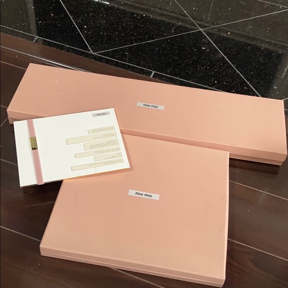 Miu Miu | Accessories | Miu Miu Pink Mughatto Display Boxes Logo Vip ...